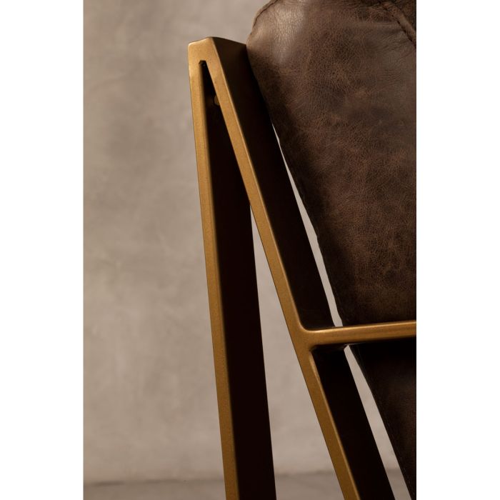 Brogan Industrial Style Brown Leather Lounge Chair– Indigo Lounge