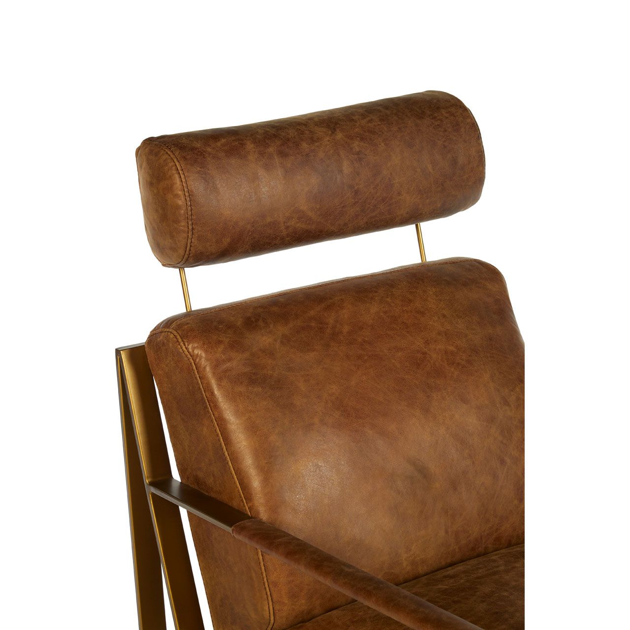 Brogan Tan Leather Industrial Lounge Chair– Indigo Lounge