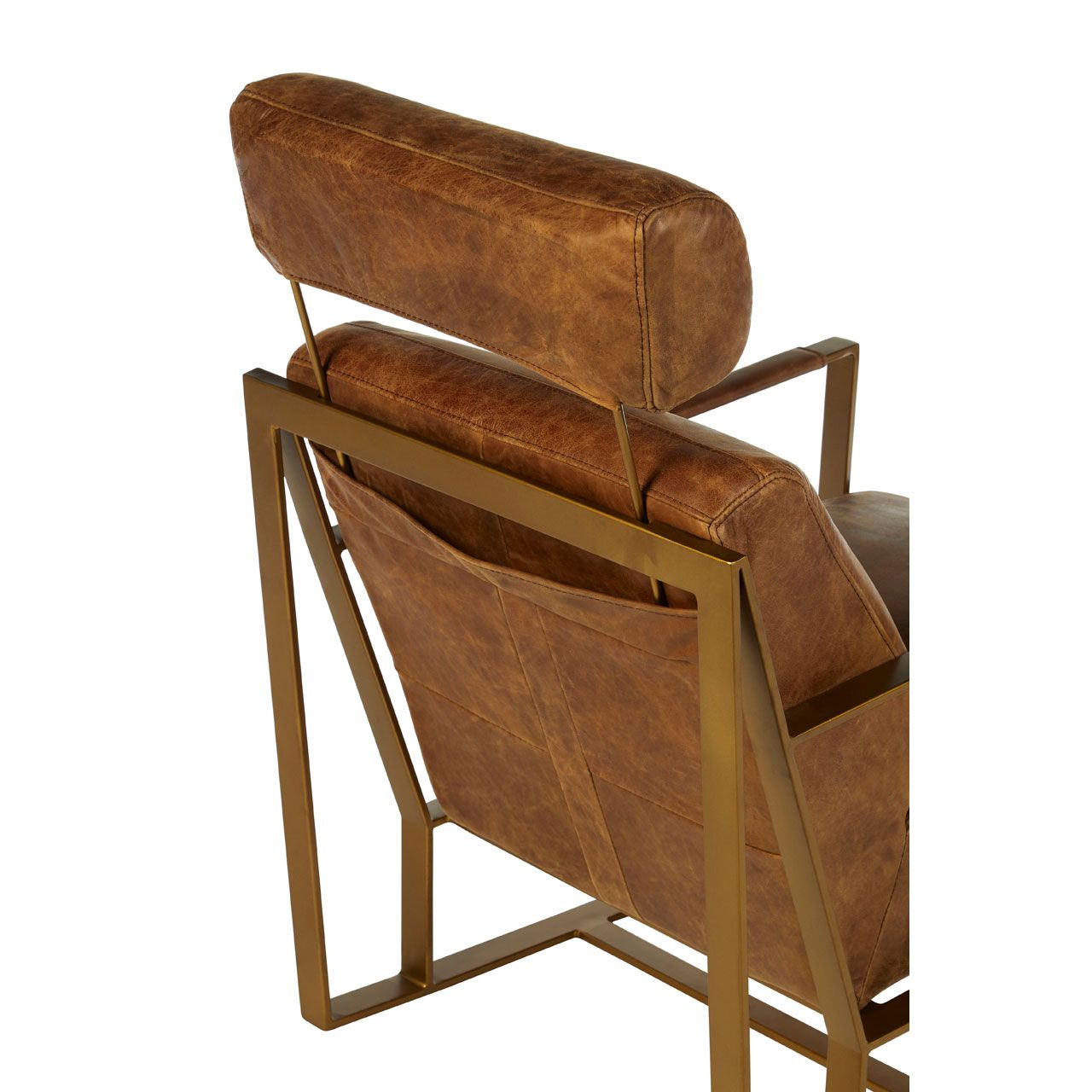 Brogan Tan Leather Industrial Lounge Chair– Indigo Lounge