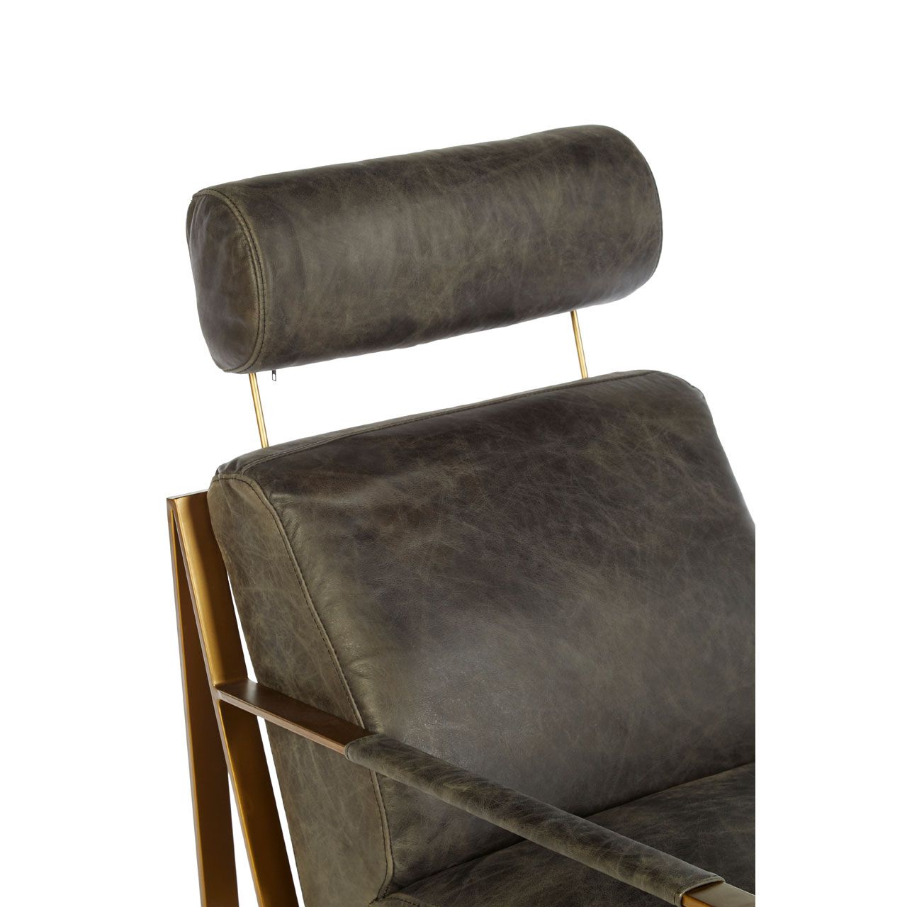 Brogan Industrial Style Ebony Leather Lounge Chair– Indigo Lounge