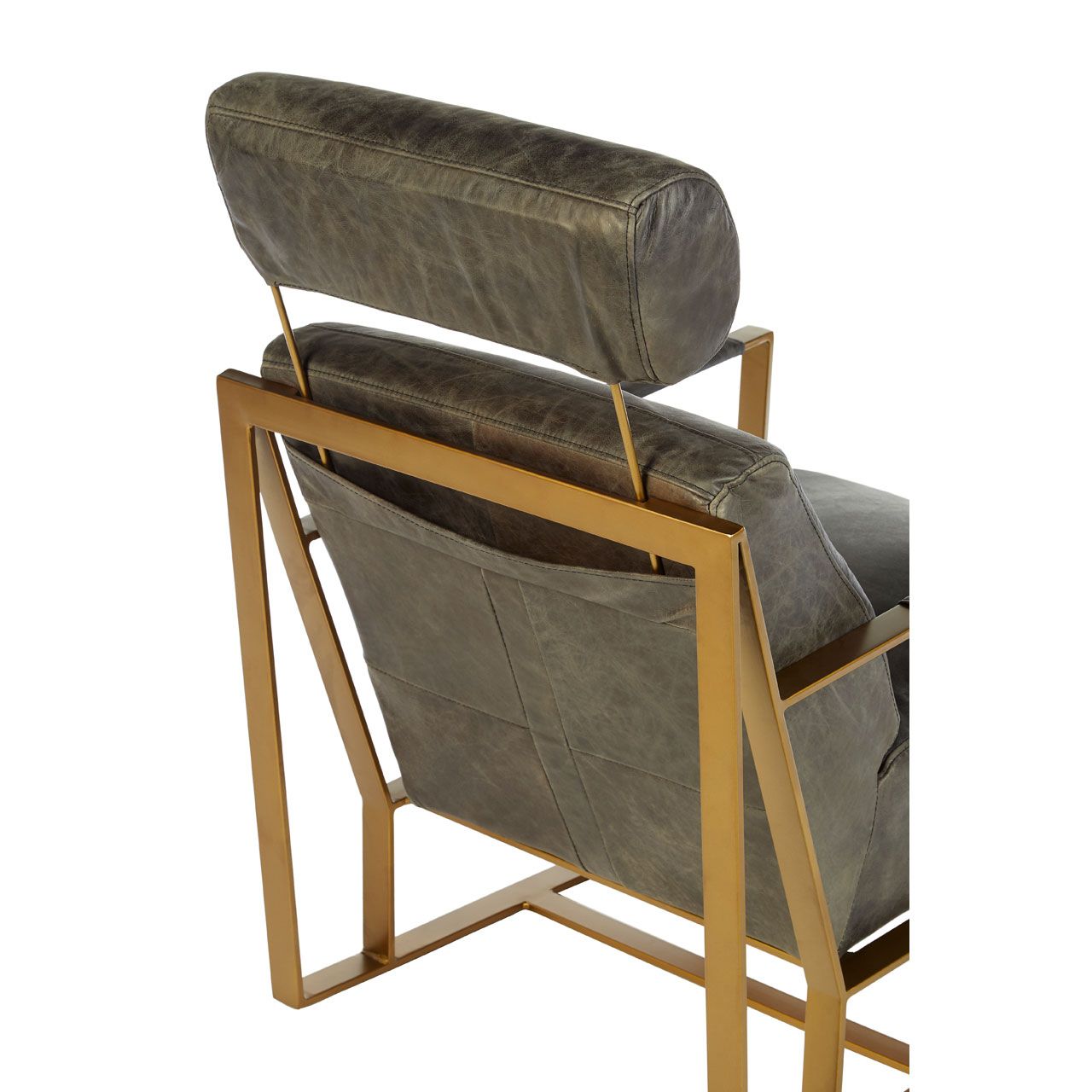 Brogan Industrial Style Ebony Leather Lounge Chair– Indigo Lounge