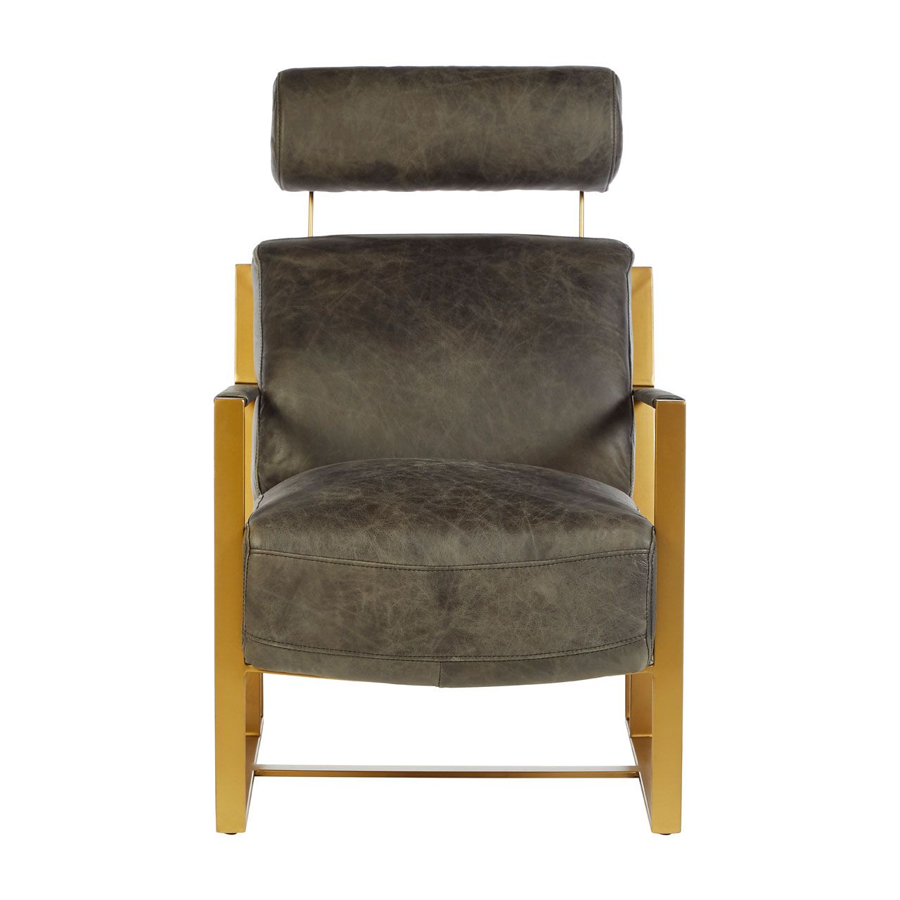Brogan Industrial Style Ebony Leather Lounge Chair– Indigo Lounge