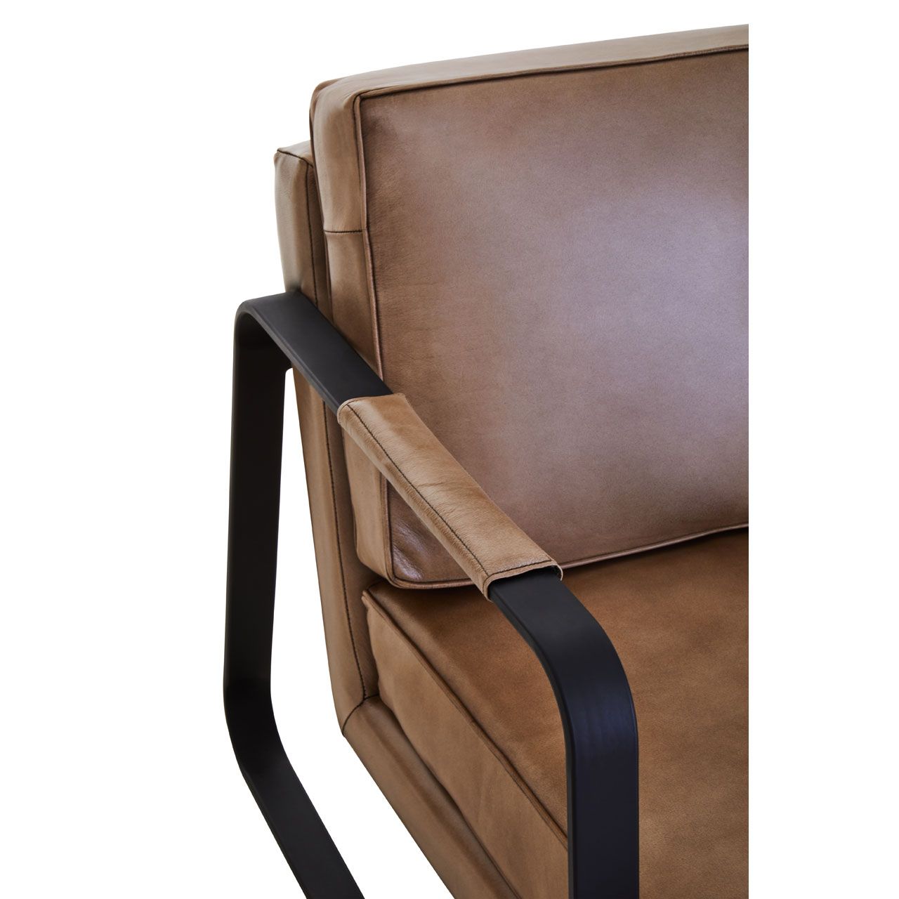 Irving Light Brown Buffalo Leather Industrial Armchair– Indigo Lounge
