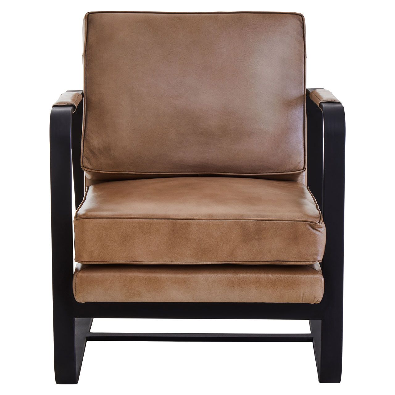 Irving Industrial Style Buffalo Light Brown Leather Armchair– Indigo Lounge