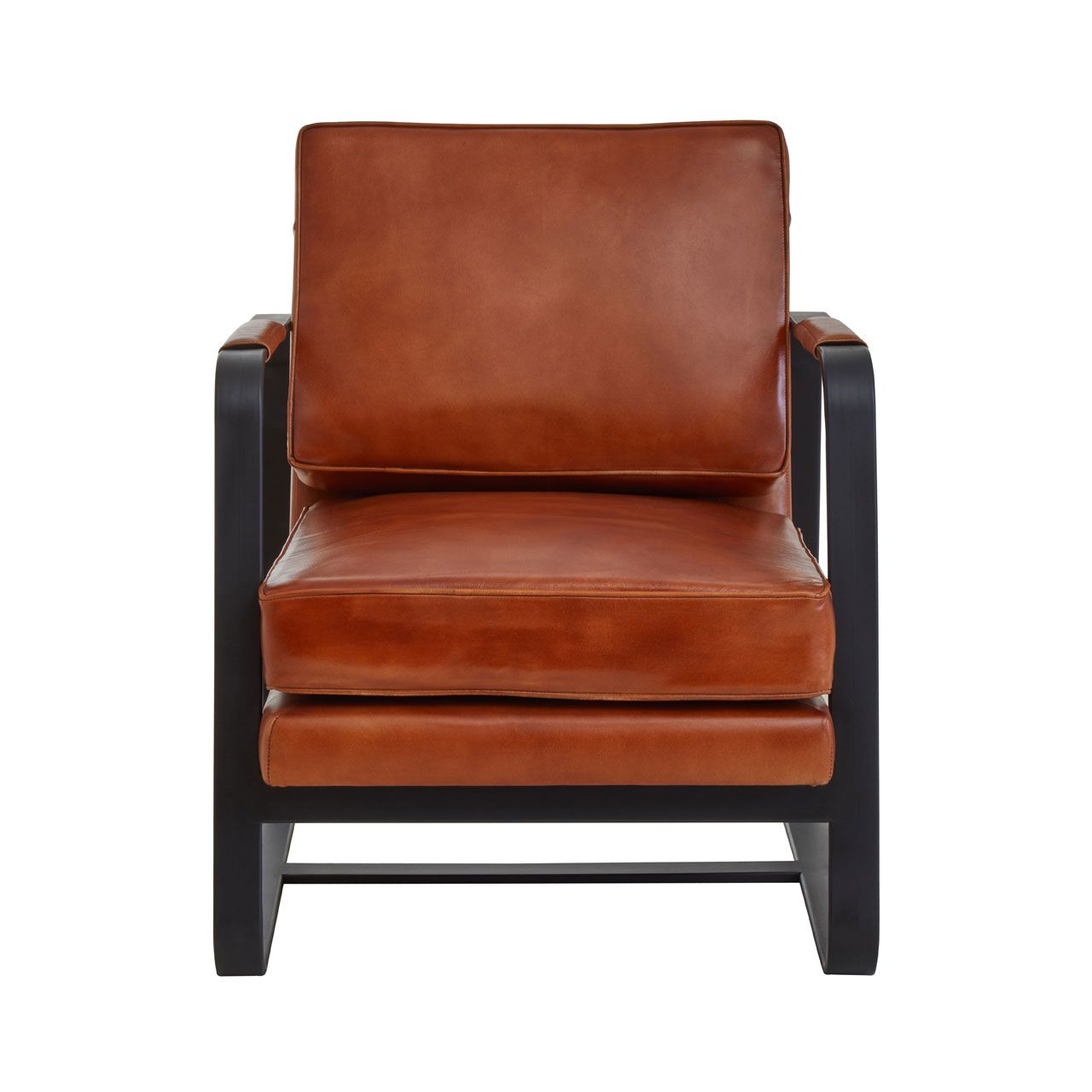 Irving Industrial Style Tan Buffalo Leather Armchair– Indigo Lounge