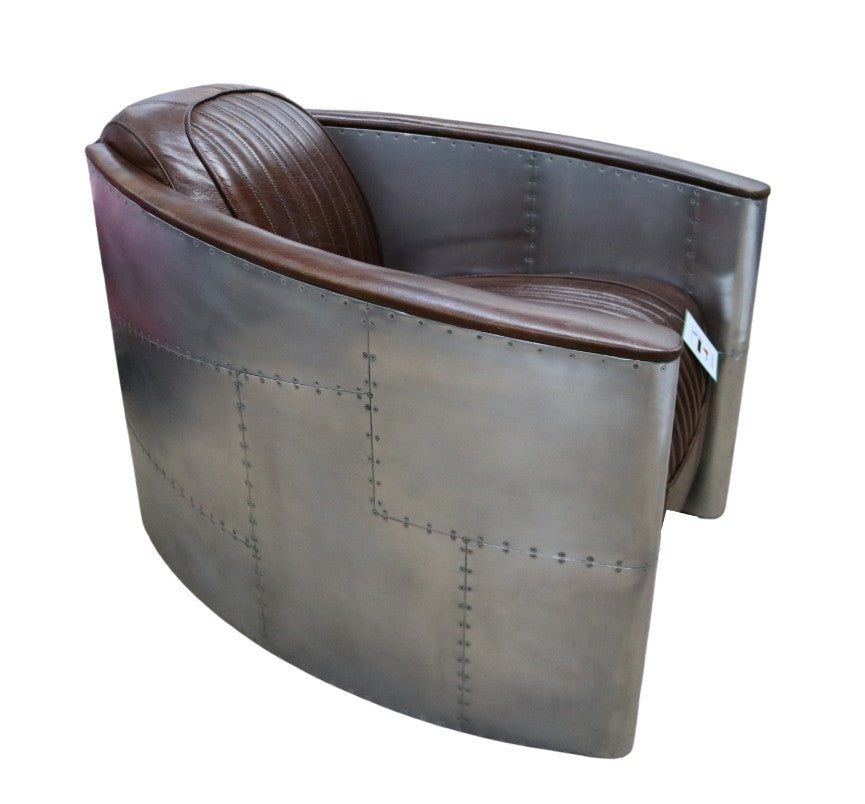 Aviator Pilot Chair - Distressed Brown Leather– Indigo Lounge
