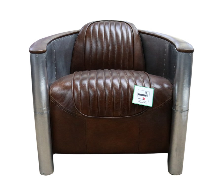 Aviator Pilot Chair - Distressed Brown Leather– Indigo Lounge