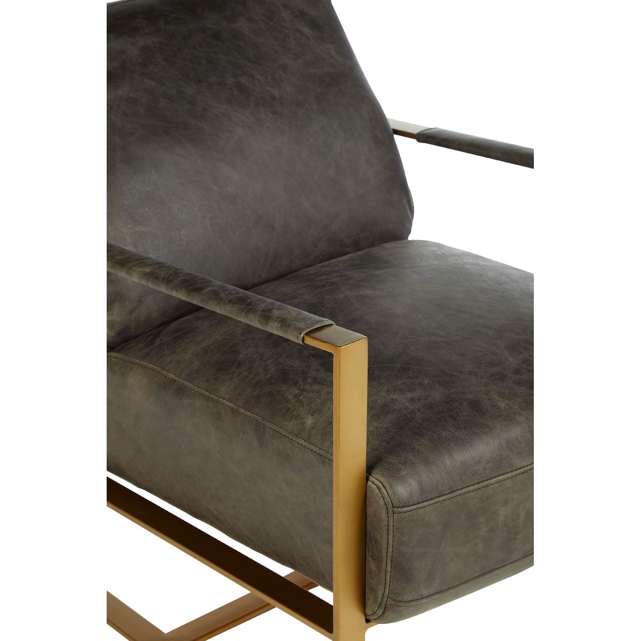 Brogan Industrial Style Ebony Leather Lounge Chair– Indigo Lounge